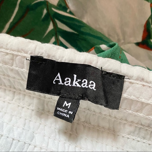 Aakaa | Dresses | Aakaa Tropical Leaf Print Flare Dress | Poshmark